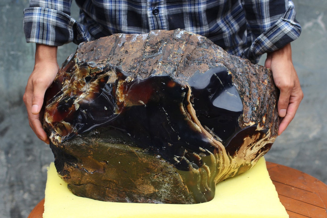 Rare 12.4kg Indonesian Sumatra Amber Specimen: Museum Collector Half ...
