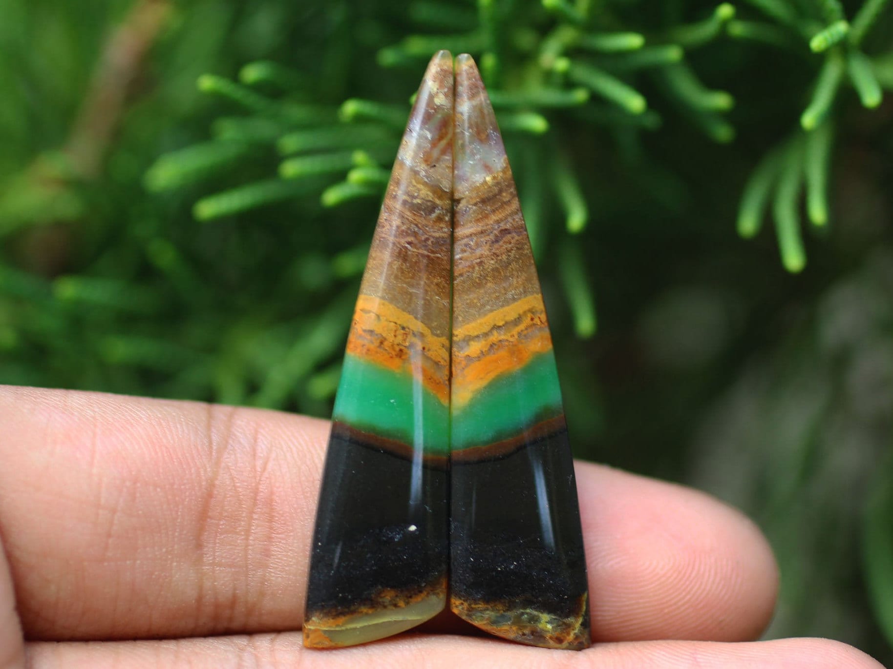 Indo Blue Opal Wood Pairs Lots for Earring Jewelry - Etsy