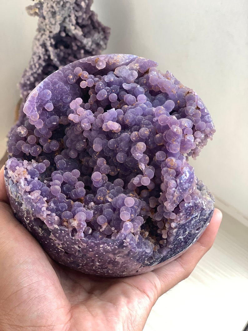 Purple Grape Agate Crystal Sphere: Home Decor, Crystal Healing - Etsy