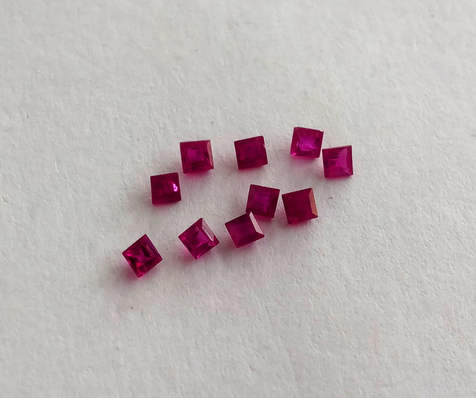 2 Mm Natural Burma Ruby Square Cut Lot Square Shape Loose Rubies ...