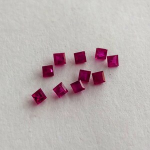 2 Mm Natural Burma Ruby Square Cut Lot Square Shape Loose Rubies ...