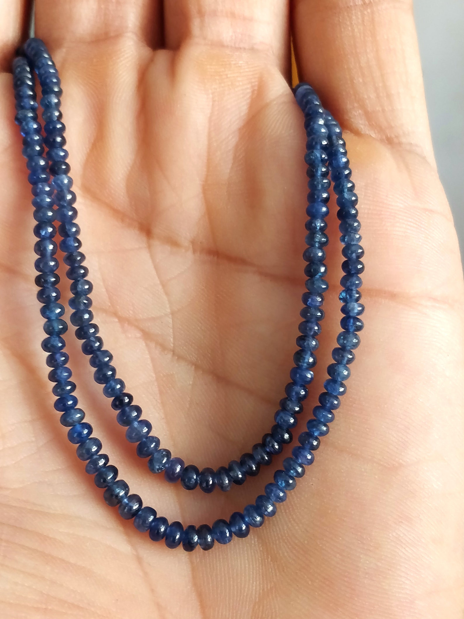 Natural Burma Blue Sapphire Gemstone 3 Mm Smooth Rondelle Beads 16 ...