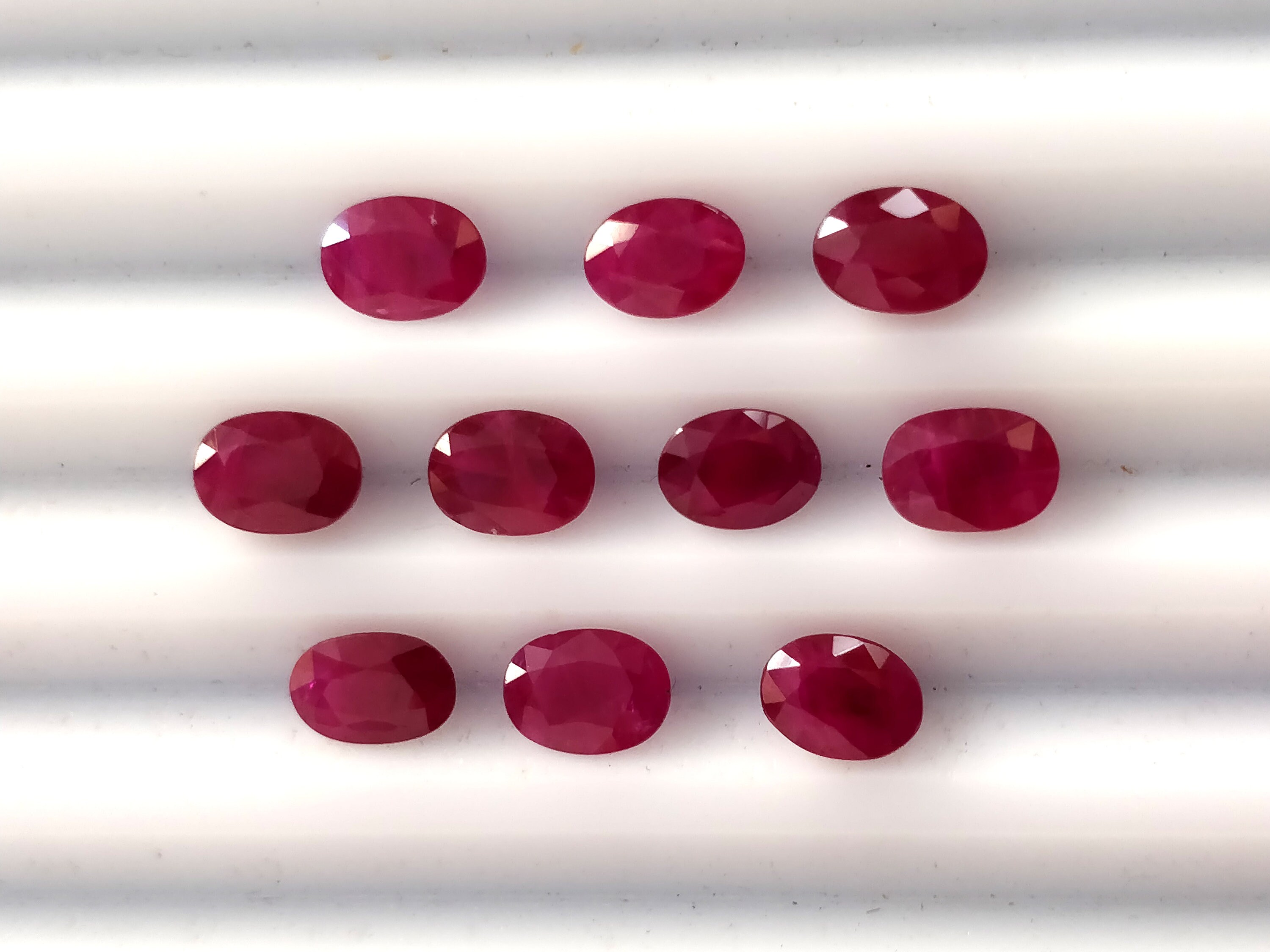 7x5 Mm Faceted Oval, Natural Burma Ruby Gemstones, Untreated Genuine ...