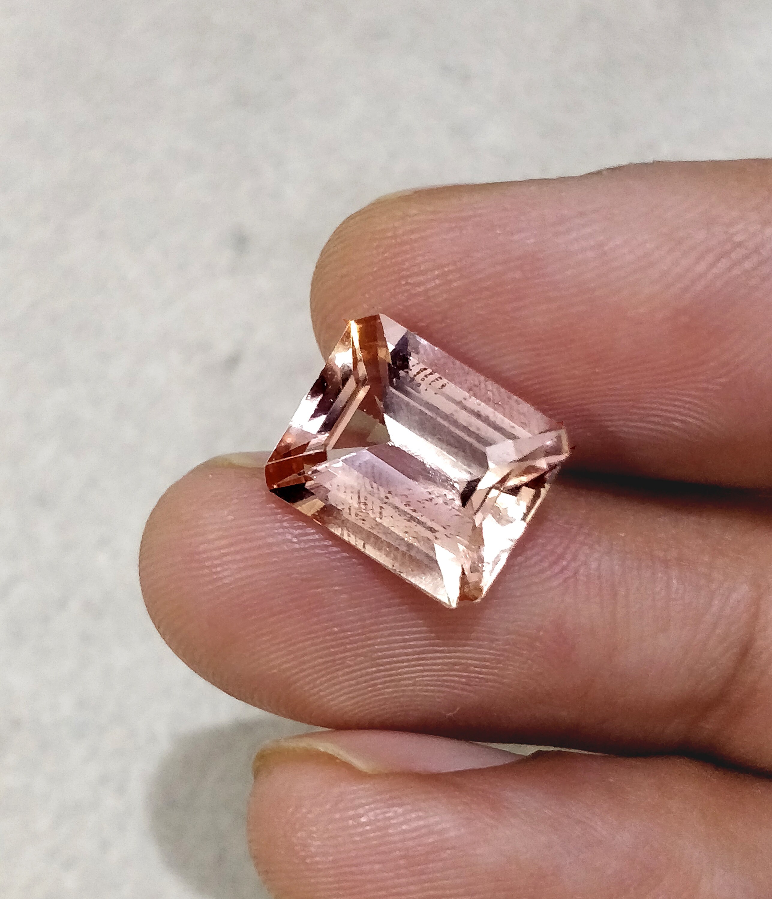 5 Ct. Peach Morganite 12x10 Mm Rectangle Emerald Cut Morganite - Etsy