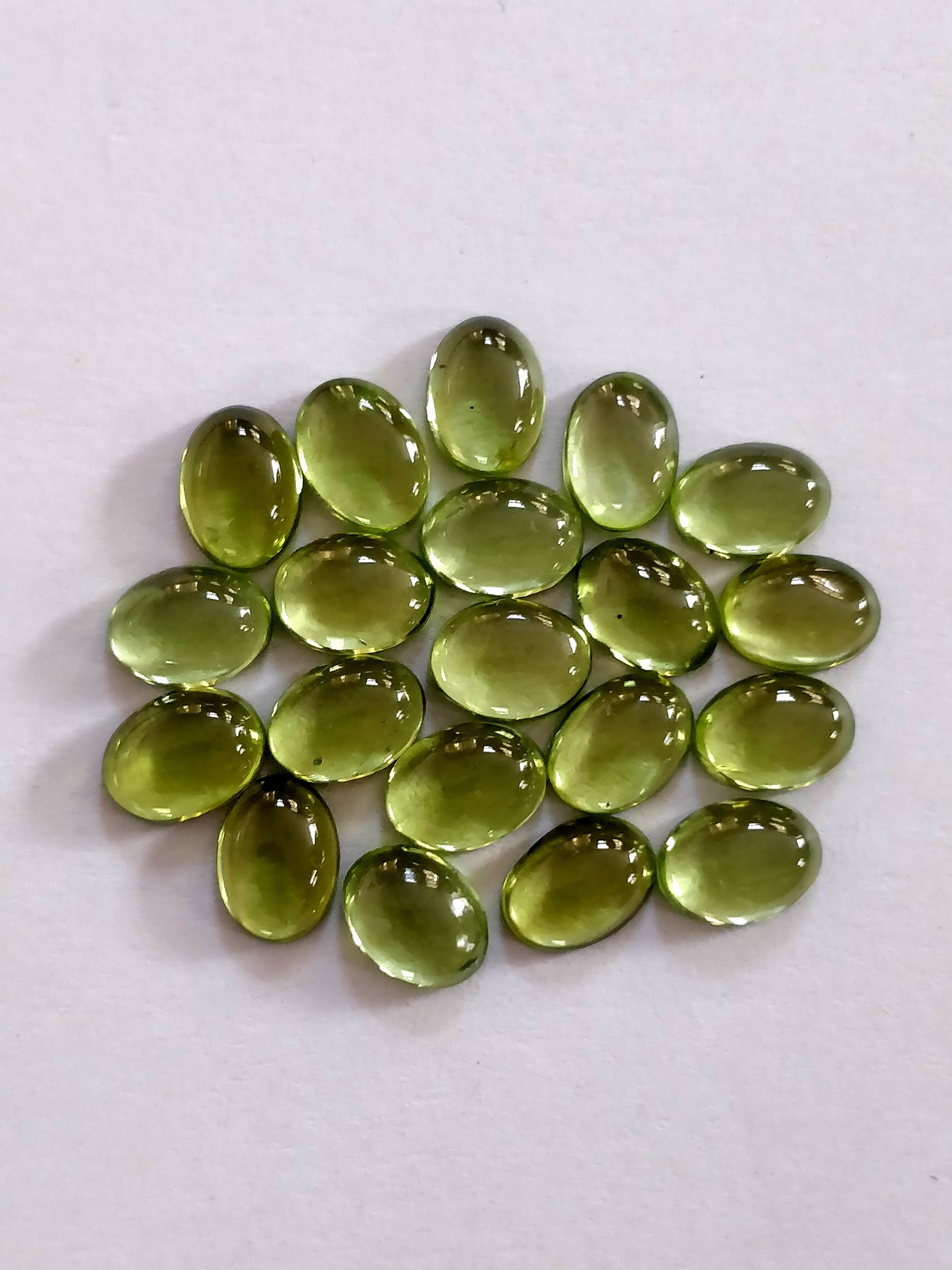 8x6 Mm Oval Cabochon Peridot Natural Gemstones Untreated Olivine Olive ...