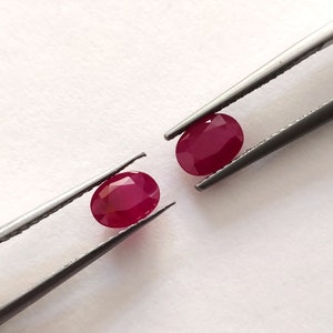 7x5 Mm Faceted Oval, Natural Burma Ruby Gemstones, Untreated Genuine ...