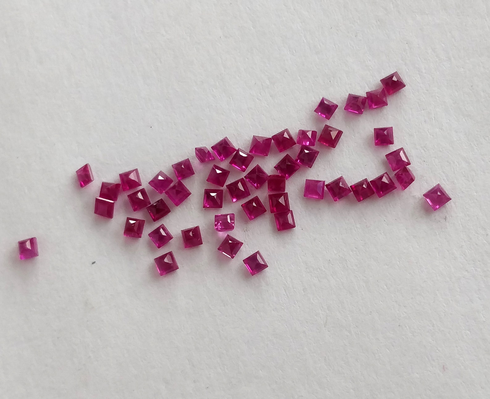2 Mm Natural Burma Ruby Square Cut Lot Square Shape Loose Rubies ...