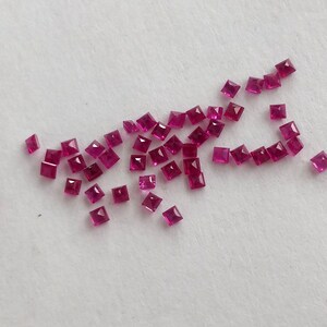 2 Mm Natural Burma Ruby Square Cut Lot Square Shape Loose Rubies ...