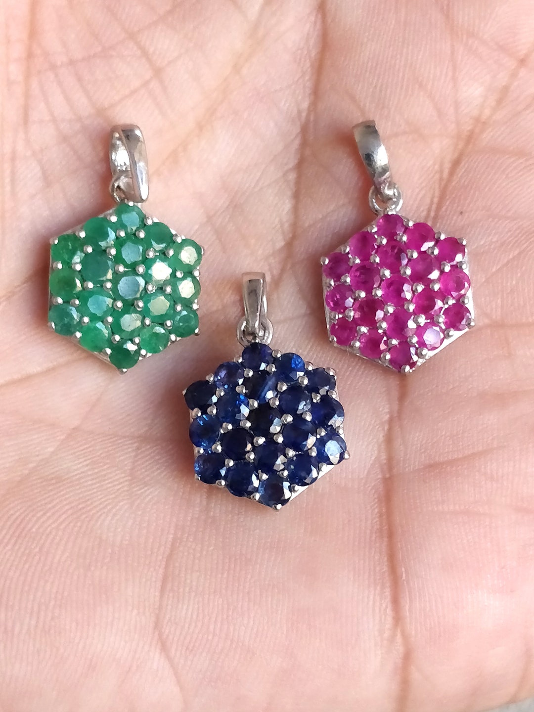 Valentine's Day Gift Charm Pendants, Natural Gemstone Charms, Ruby ...