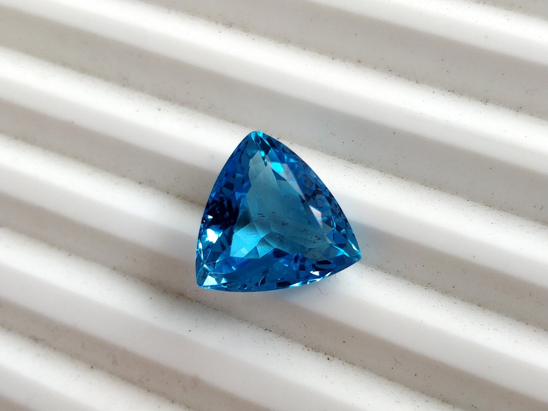 12 Mm Trillion Cut Natural Swiss Blue Topaz AAA+ Grade Flawless Clarity ...