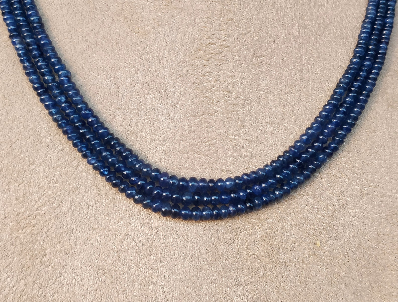 Natural Burma Blue Sapphire Gemstone 3 Mm Smooth Rondelle Beads 16 ...