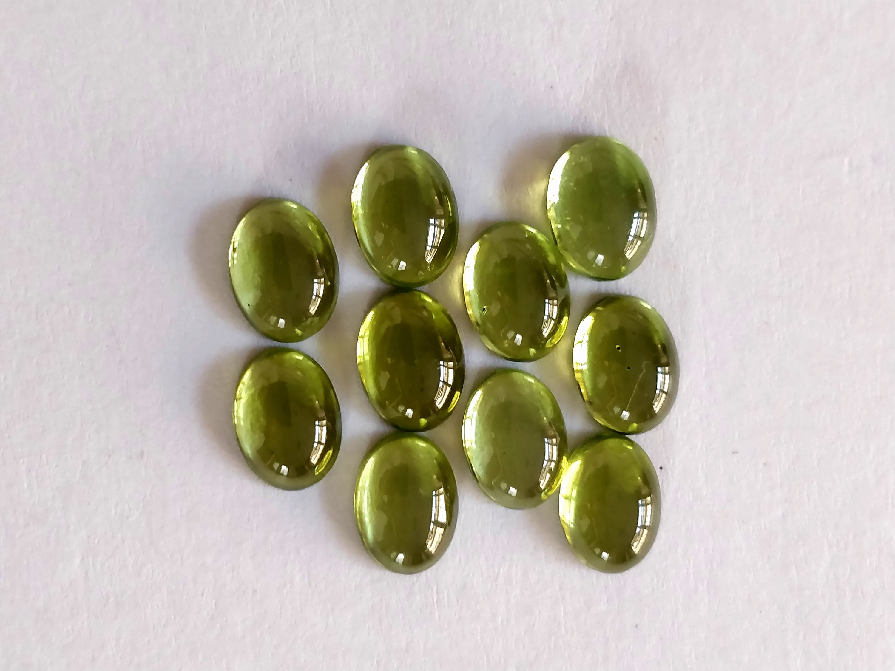 8x6 Mm Oval Cabochon Peridot Natural Gemstones Untreated Olivine Olive ...