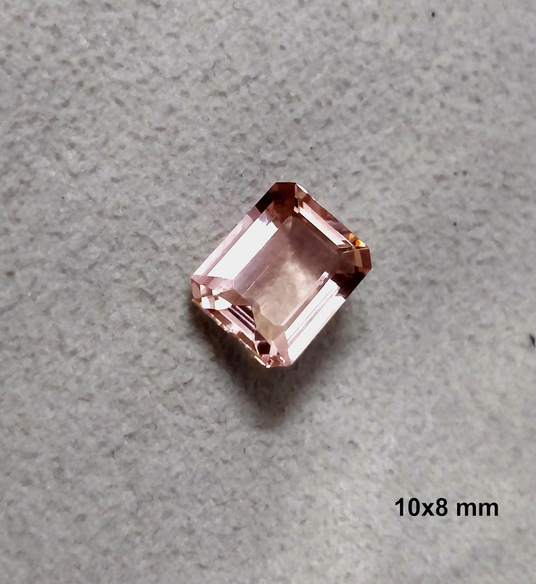Emerald Cut Flawless Clarity Peach Color Certified Natural Morganite ...