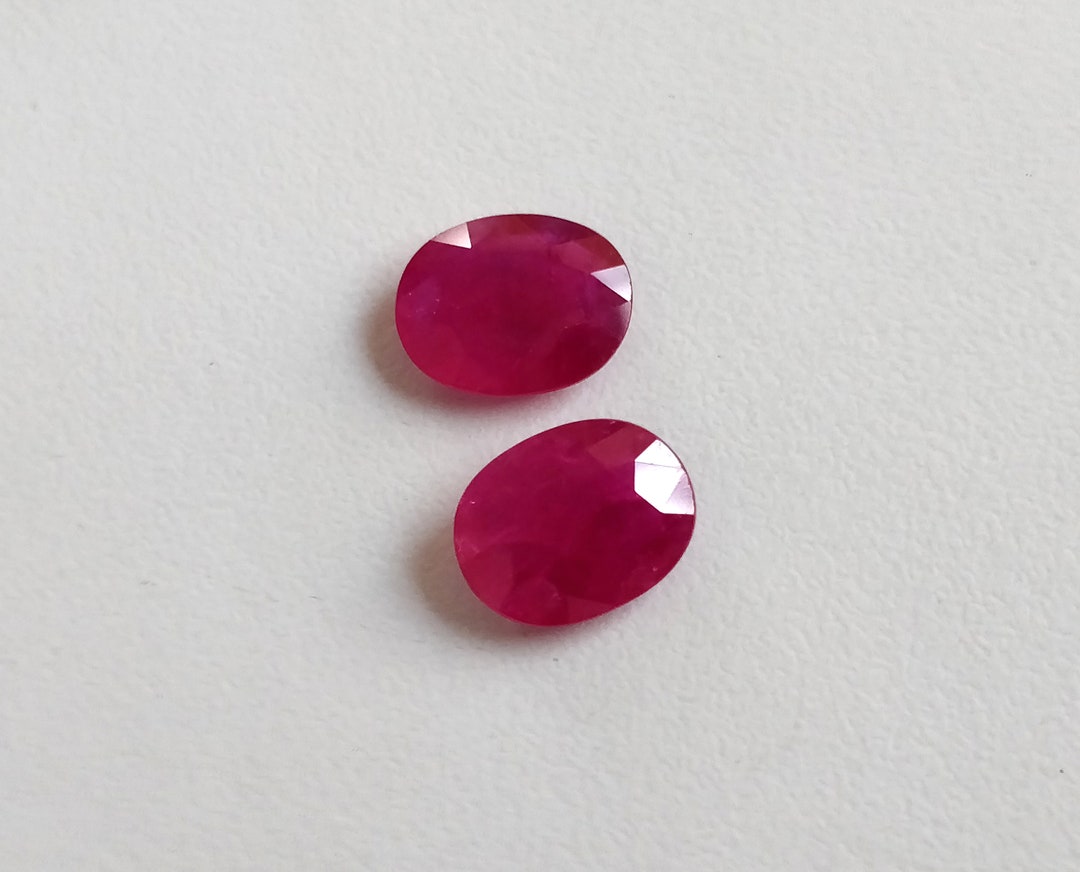 Par de rubíes ovalados de 10 x 8 mm, piedras preciosas de aretes de ...