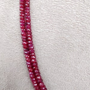 Natural and Genuine Ruby Gemstones 3 Mm Faceted Rondelle Beads Longido ...