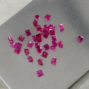 2 Mm Natural Burma Ruby Square Cut Lot Square Shape Loose Rubies ...
