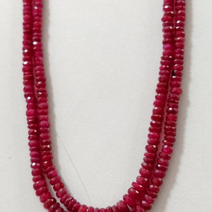 Natural and Genuine Ruby Gemstones 3 Mm Faceted Rondelle Beads Longido ...