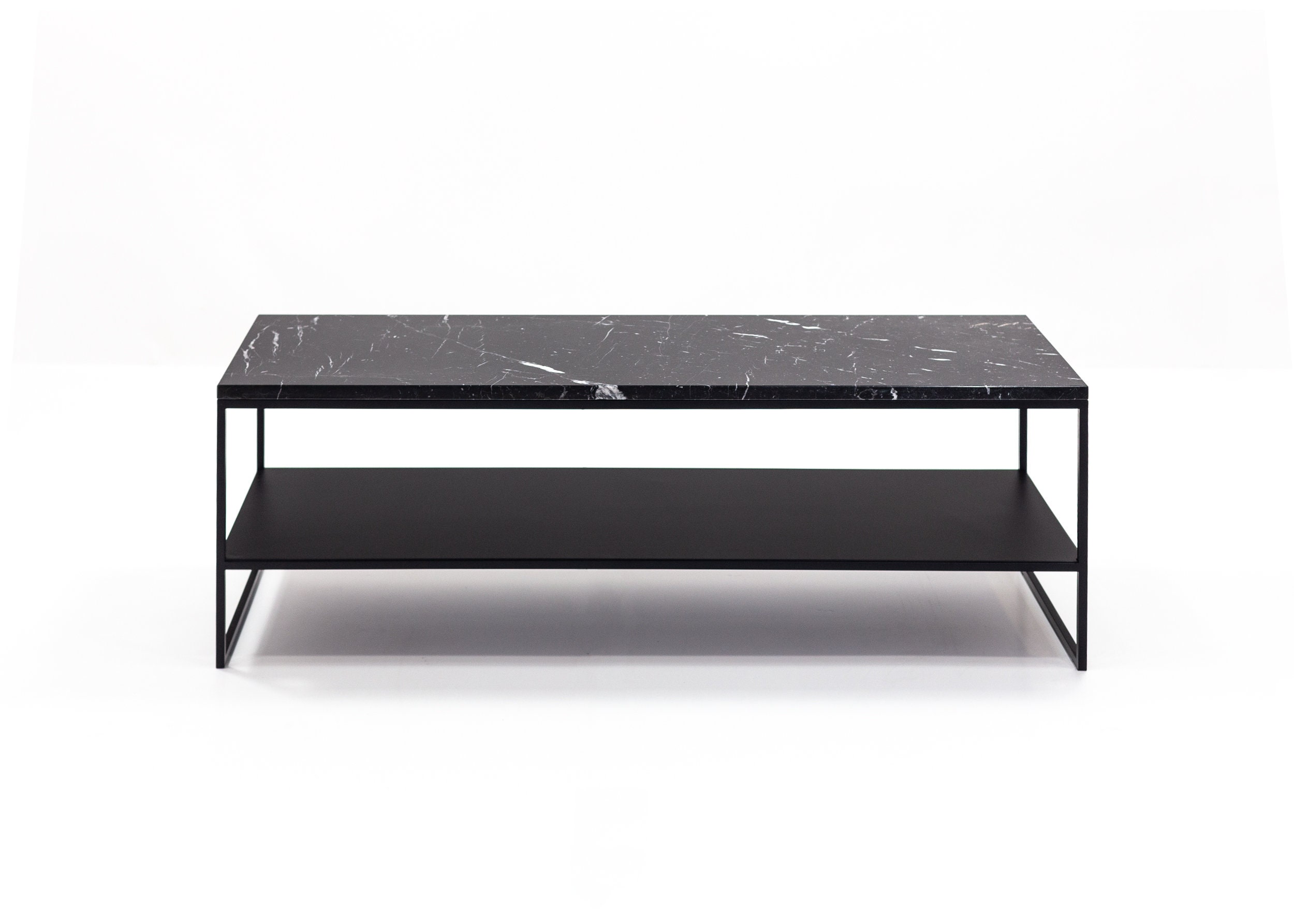TV Cabinet With Double Shelf And Marble Top Shelf