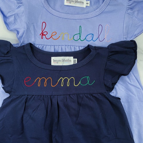 Girls Summer Name Dress Flutter Sleeve Name Dress Girls - Etsy