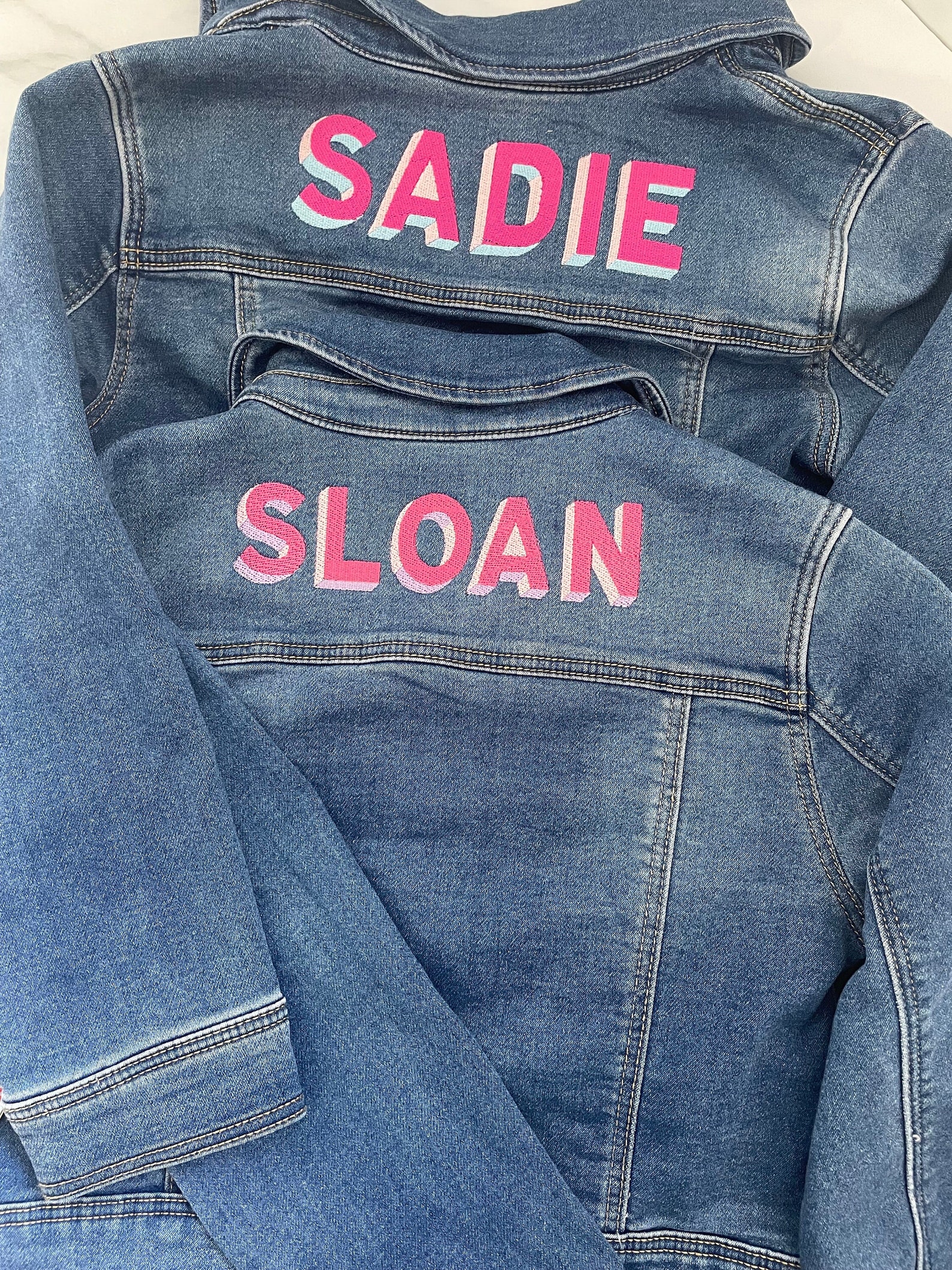 Girls Personalized Denim Jacket, Monogram Name, Birthday Gift - Etsy