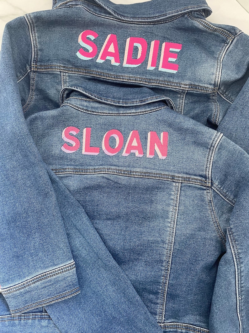 Girls Personalized Denim Jacket, Monogram Name, Birthday Gift - Etsy