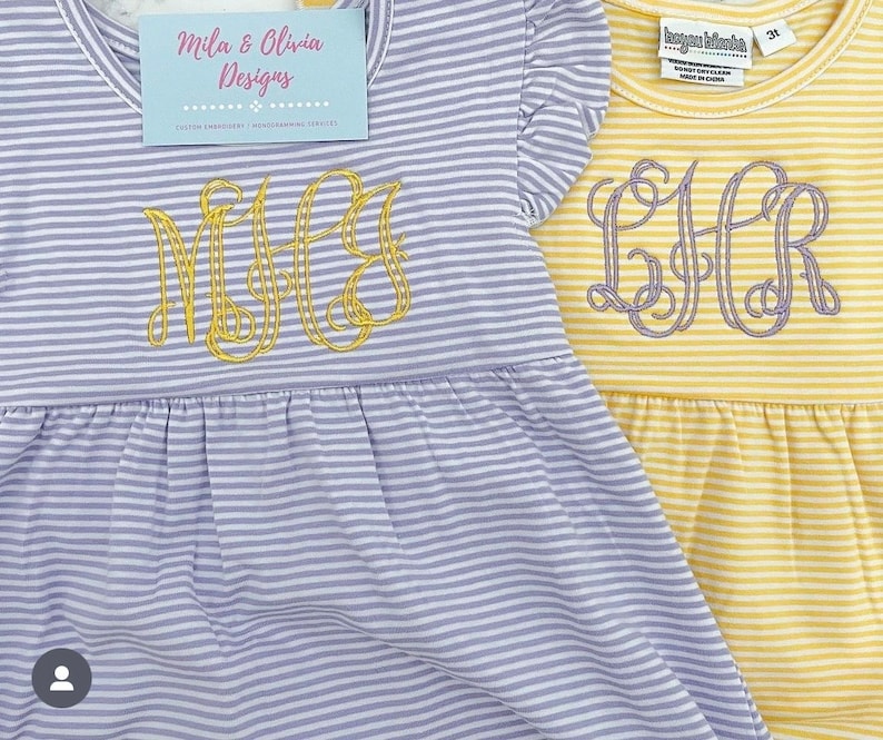 Monogrammed Baby Girl Dress, Personalized Toddler Outfit - Etsy