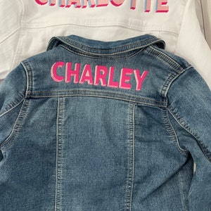 Girls Personalized Denim Jacket, Monogram Name, Birthday Gift - Etsy