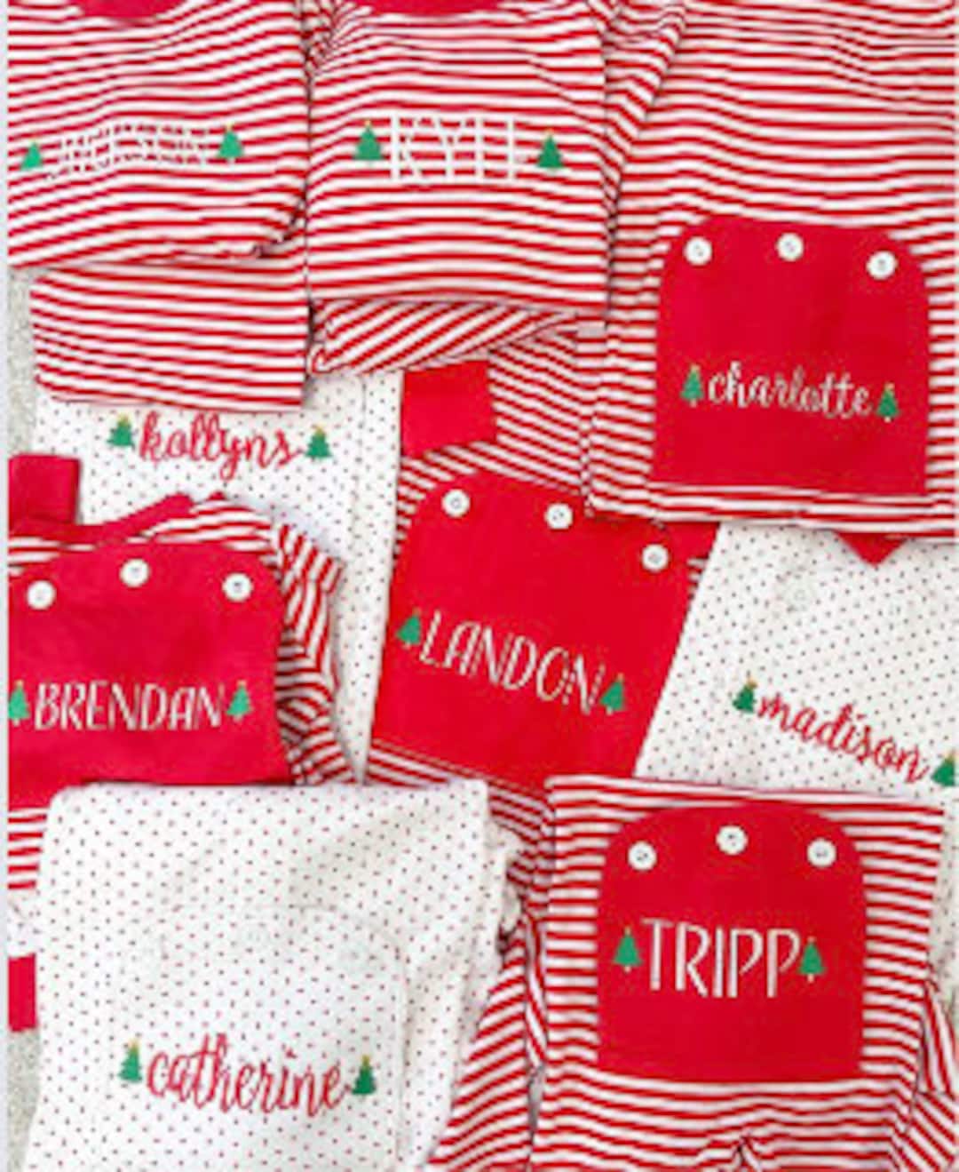 Monogrammed Christmas Zip up Pjs, Monogram Christmas Jammies, Christmas ...