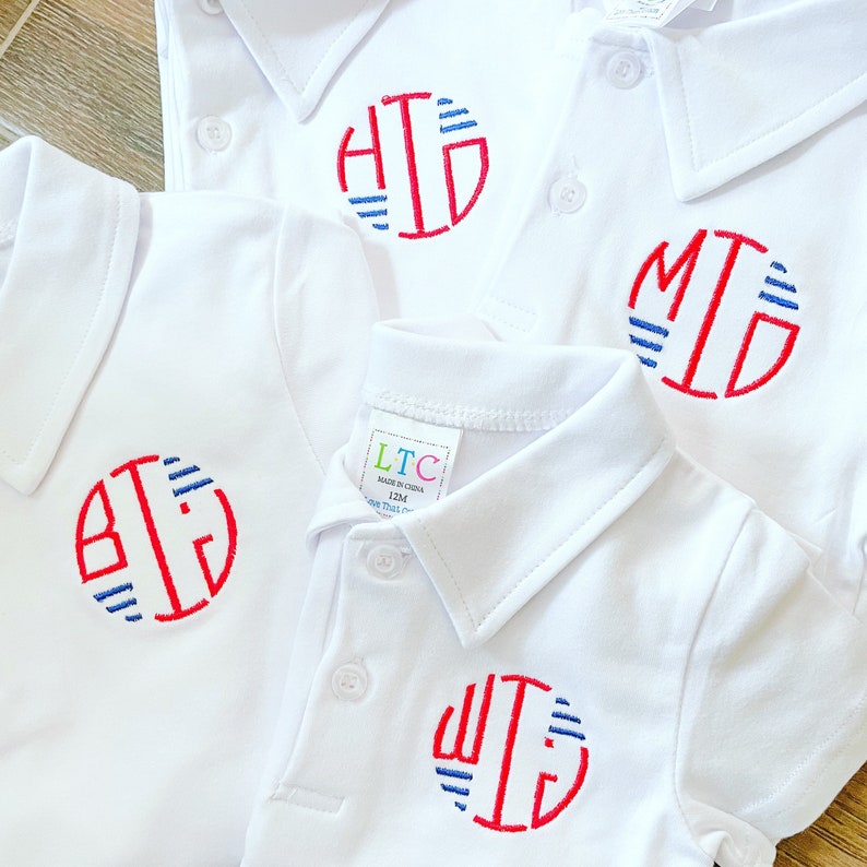 Patriotic Monogram Polo Monogrammed Toddler Polo Polo - Etsy
