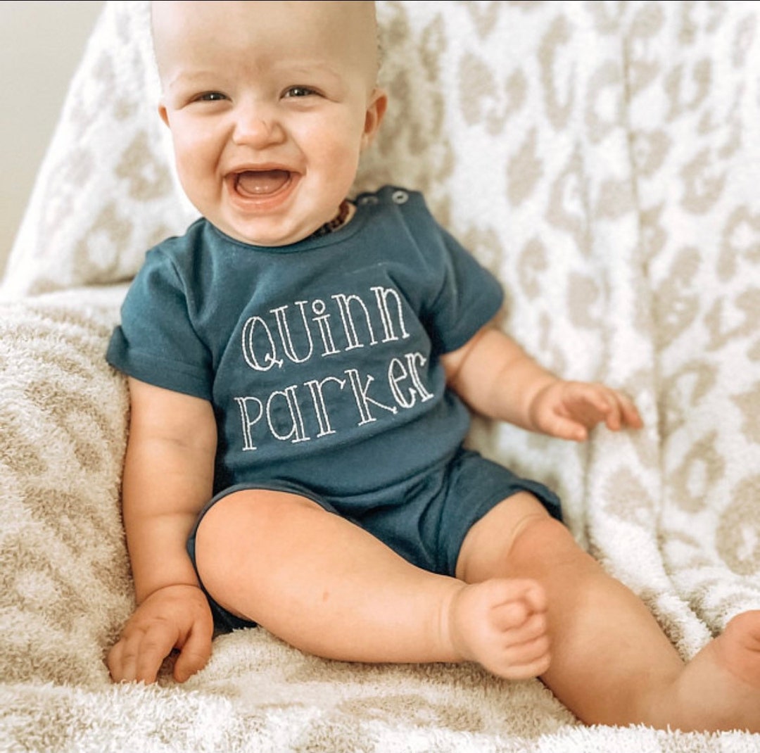 Baby Boy Romper, Toddler Boy Romper, Monogram Romper, Boy Monogram ...