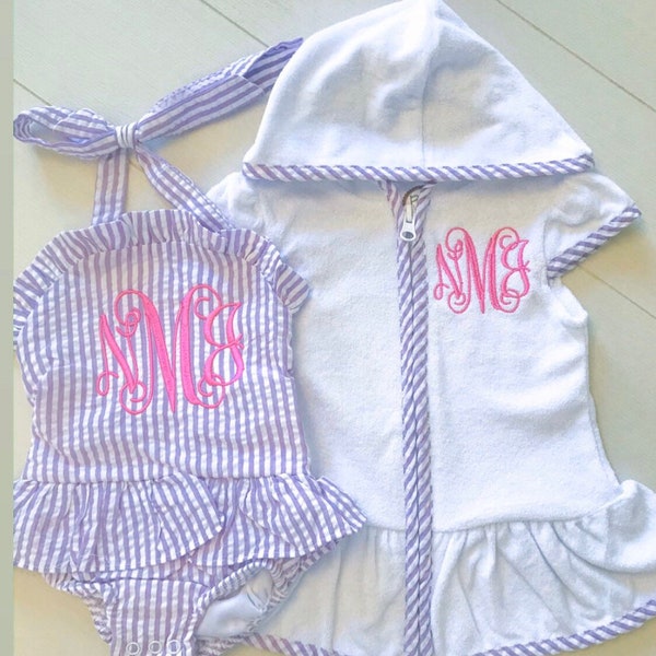 Monogram Swim Suit - Etsy