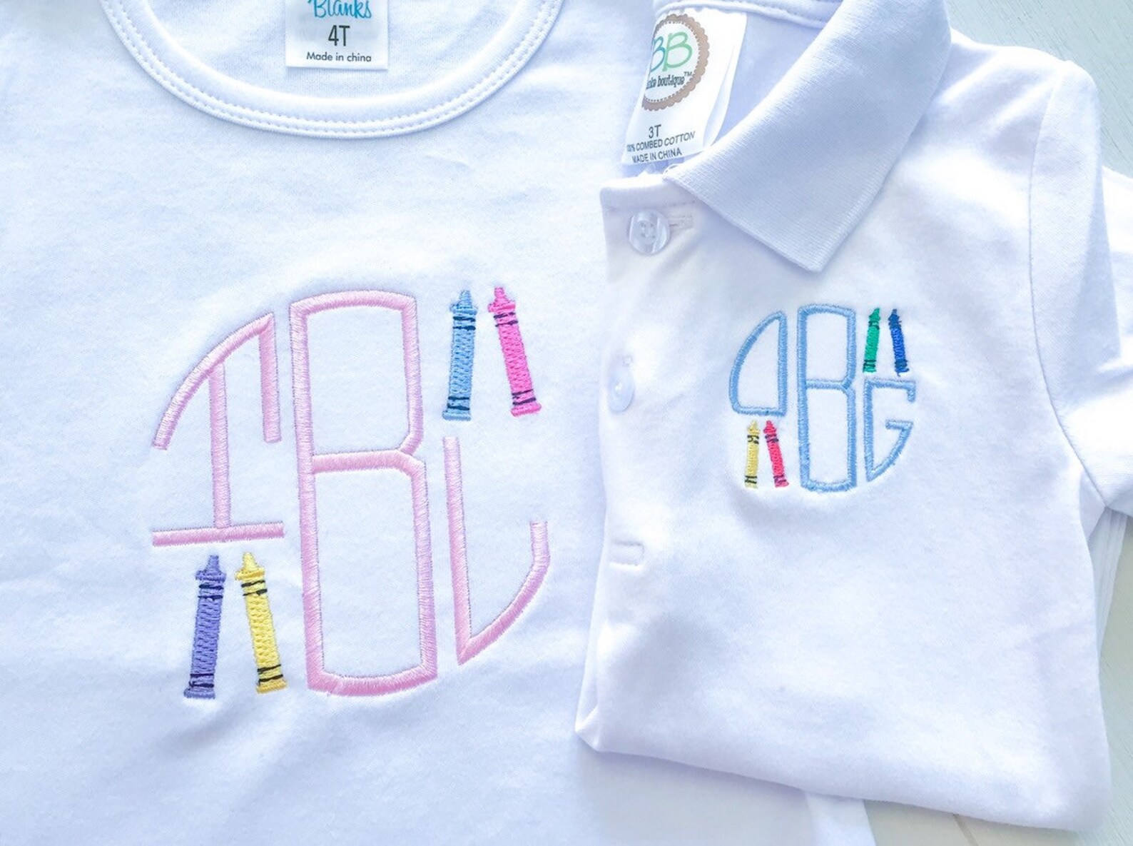 Back to School Shirt Back to School Monogram Shirt Crayon - Etsy