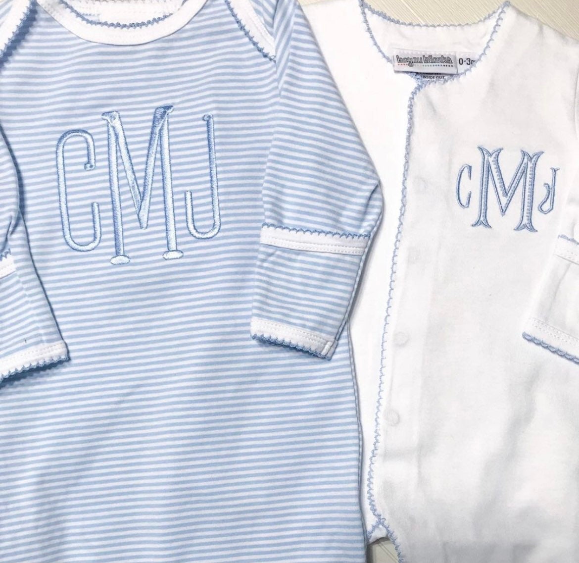 Baby boy monogram gown baby boy coming home outfit baby boy | Etsy