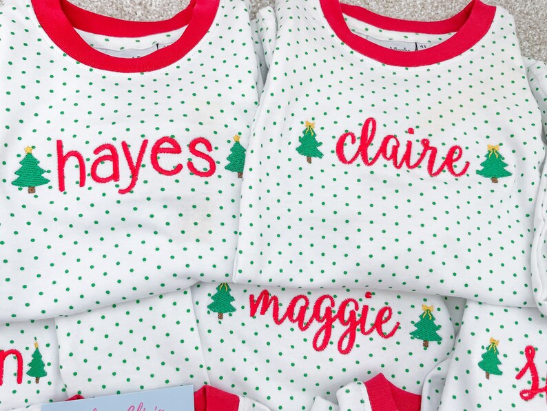 Monogrammed Christmas Pjs, Monogram Christmas Jammies, Christmas Pjs ...
