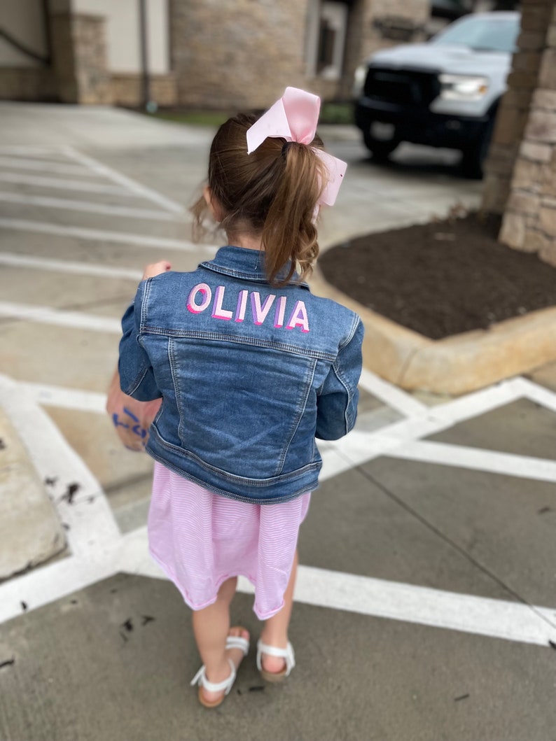 Girls Personalized Denim Jacket, Monogram Name, Birthday Gift - Etsy