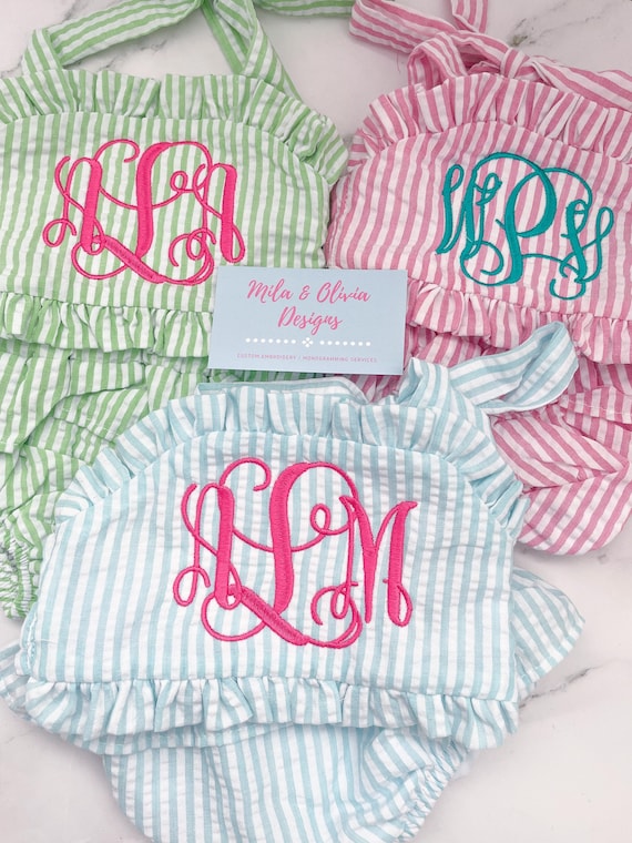 Girl Monogram Bikini Monogram Swim Suit Monogram Baby Baby - Etsy