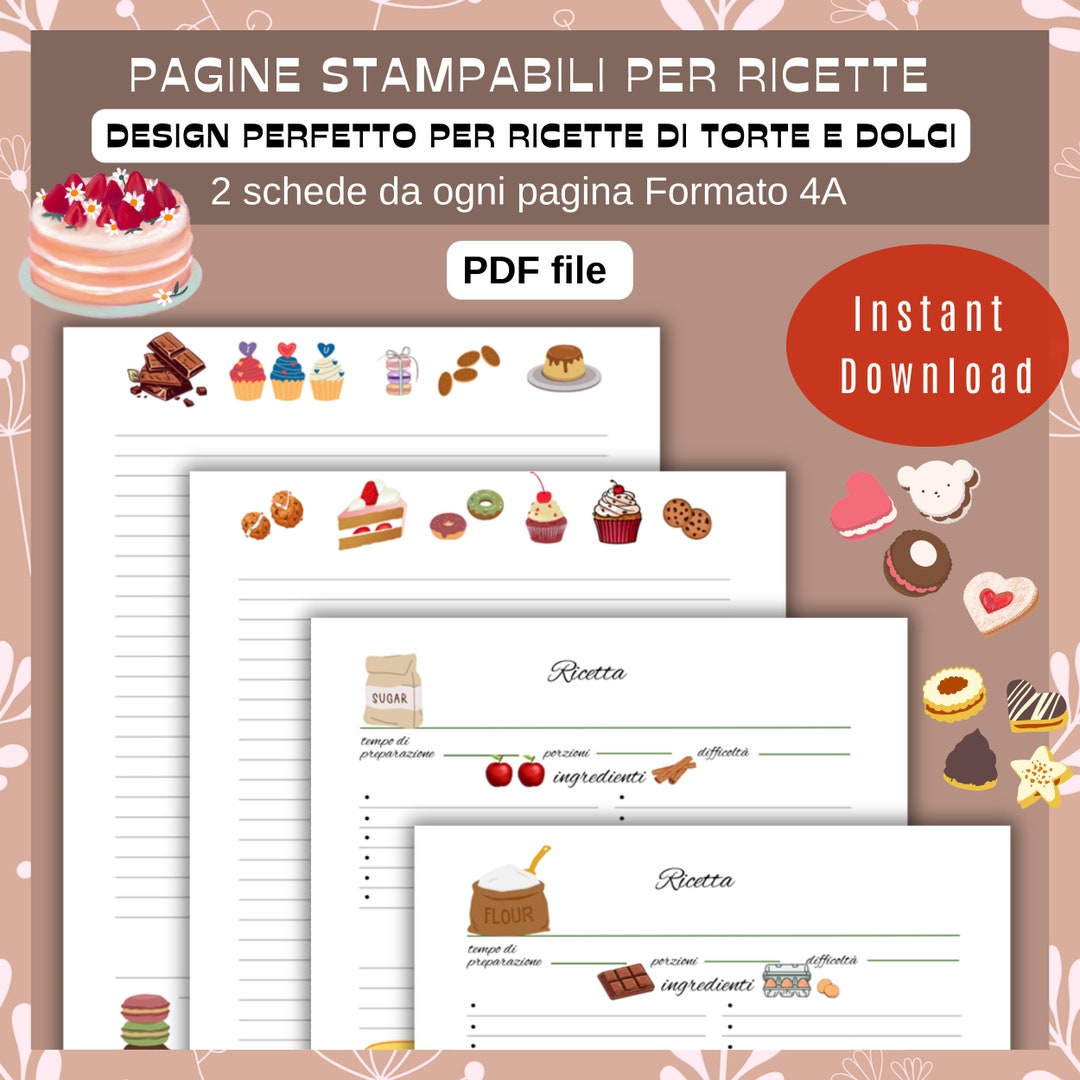 RECIPE PAGE PRINTABLE Blank Recipe Page Recipe Card Recipe - Etsy