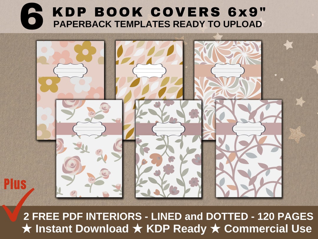 KDP BOOK COVER Template for 6x9 Paperback Journal - Etsy