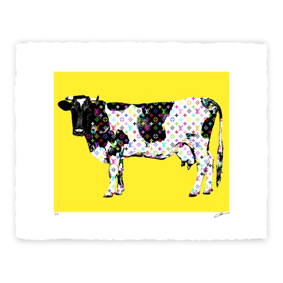 Cash Cow on Yellow Original Print From PETERMARCUSGREEN.COM - Etsy
