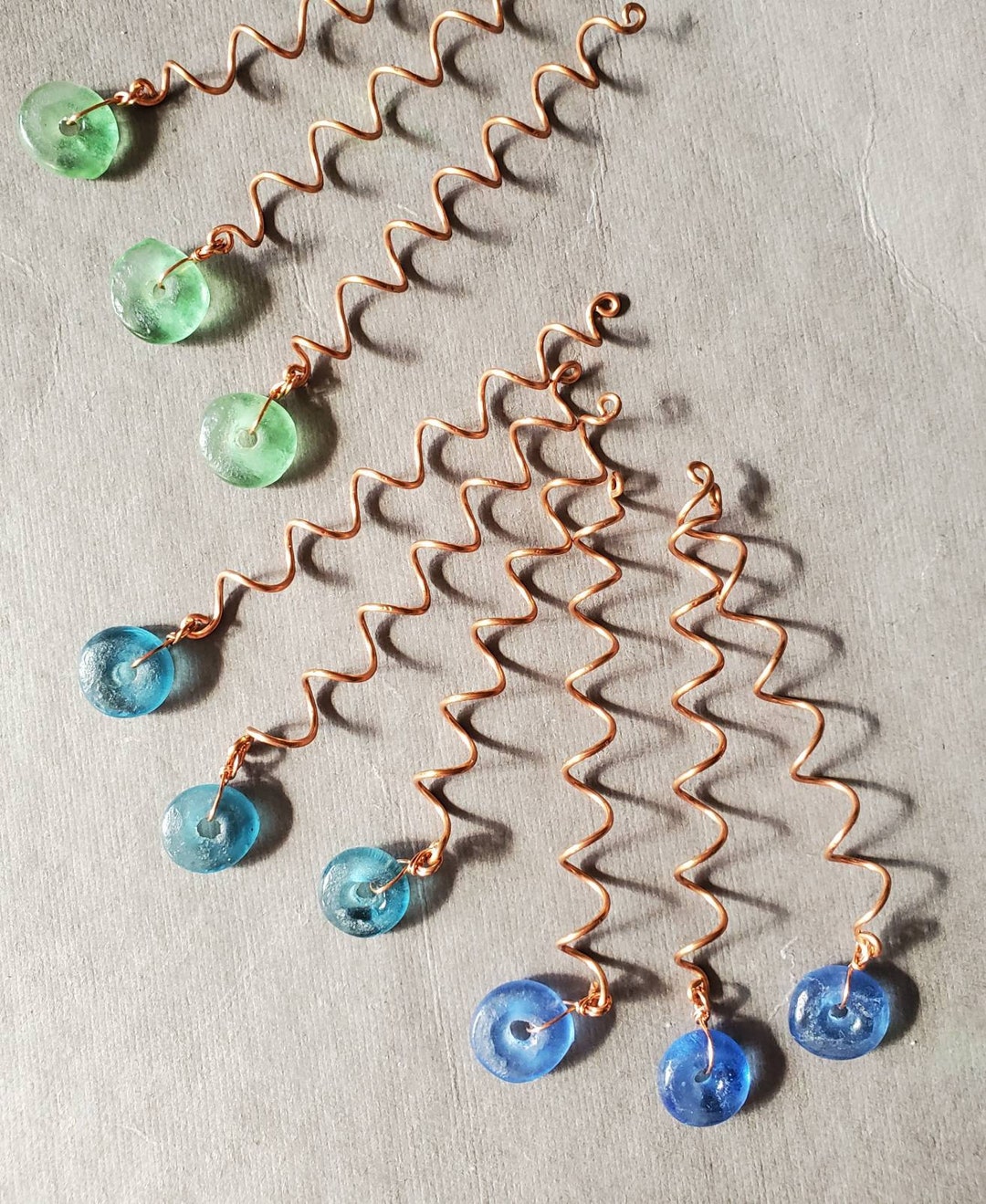 Recycled Glass Hair Coil 1 Piece/ Braid Coil/ Cottage Core Hair Coil ...