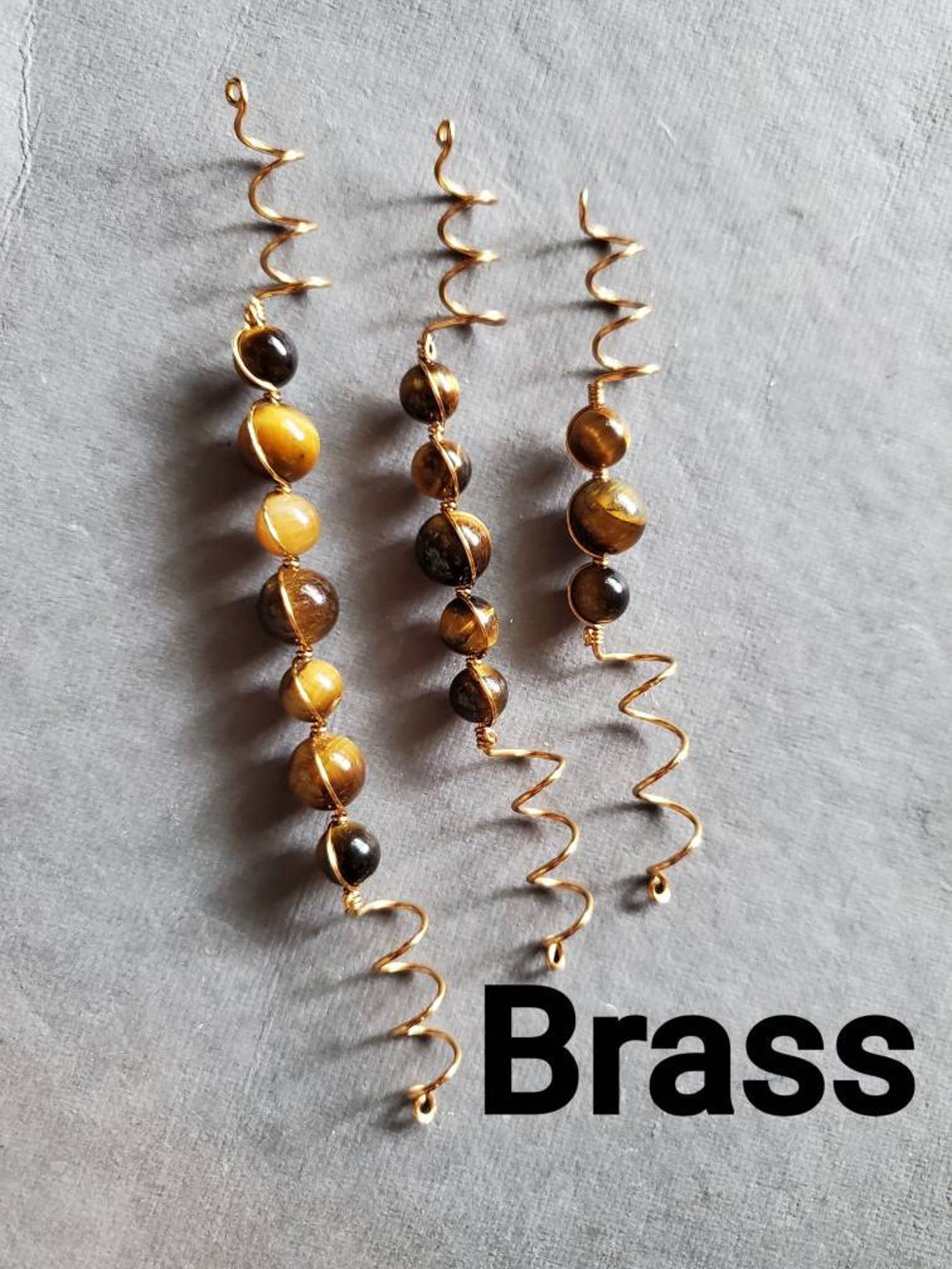 Tigers Eye Hair Coil/ Crystal Hair Coil/dread Coil Hair Coil - Etsy