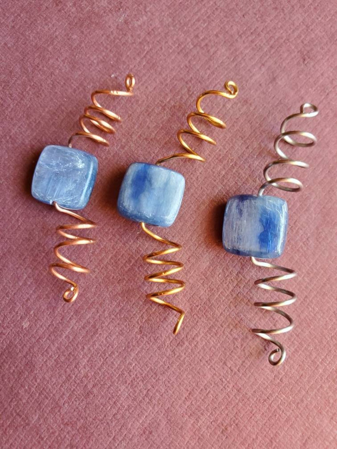 Blue Kyanite Loc Coil/ Pirate /loc Coil Hair Coil /hair Wrap/ Loc ...