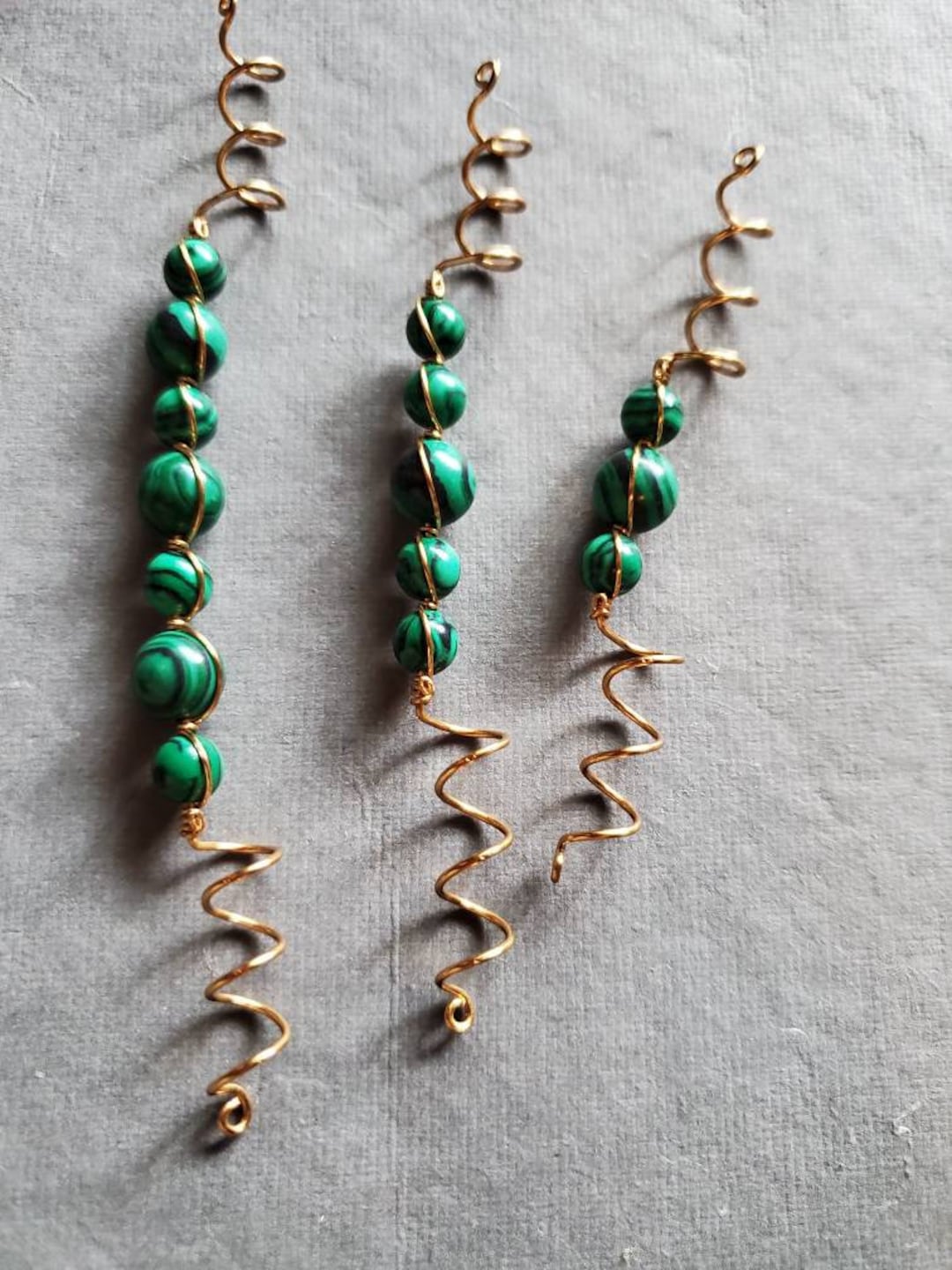 Malachite Hair Coil/ Crystal Hair Coil/braid Coil /hair Wrap/ Loc ...