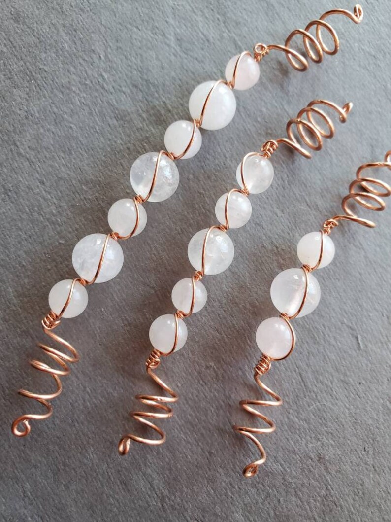 Rose Quartz Hair Coil/ Crystal Hair Coil/dread Coil Hair Coil | Etsy