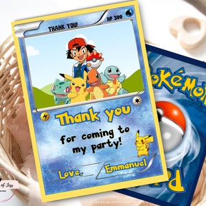 Pokemon thank you card - Etsy