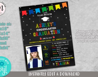 EDITABLE DATE Kindergarten Graduation Photo Prop, Last Day End of ...