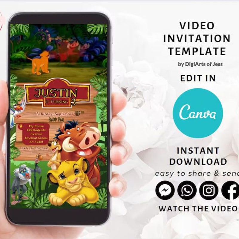 Lion King Invitation - Etsy