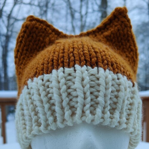Knit Fox Hat - Etsy
