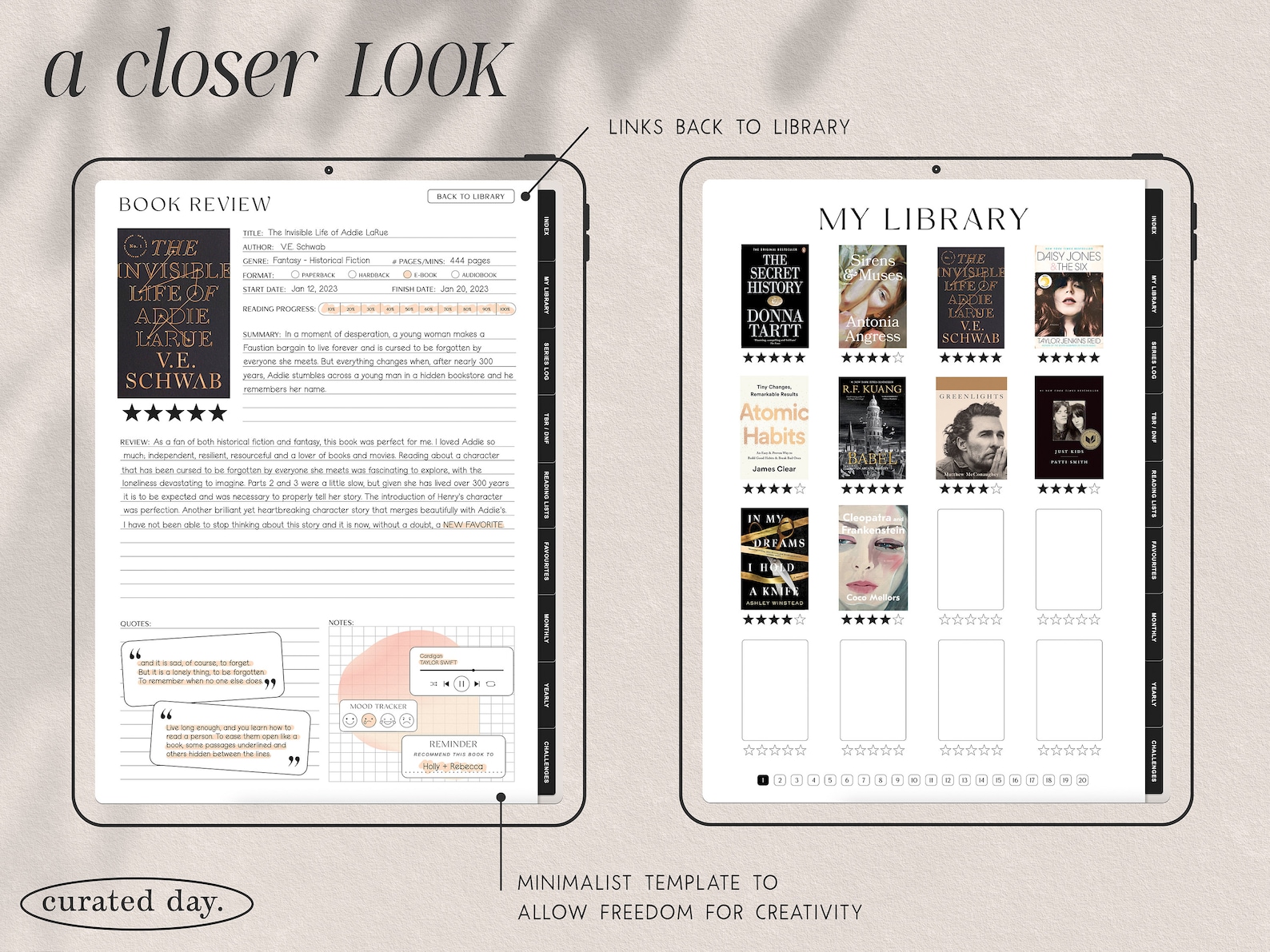 Digital Reading Journal for Goodnotes Deluxe Digital Reading Planner ...