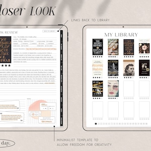 Digital Reading Journal for Goodnotes | Deluxe Digital Reading Planner ...